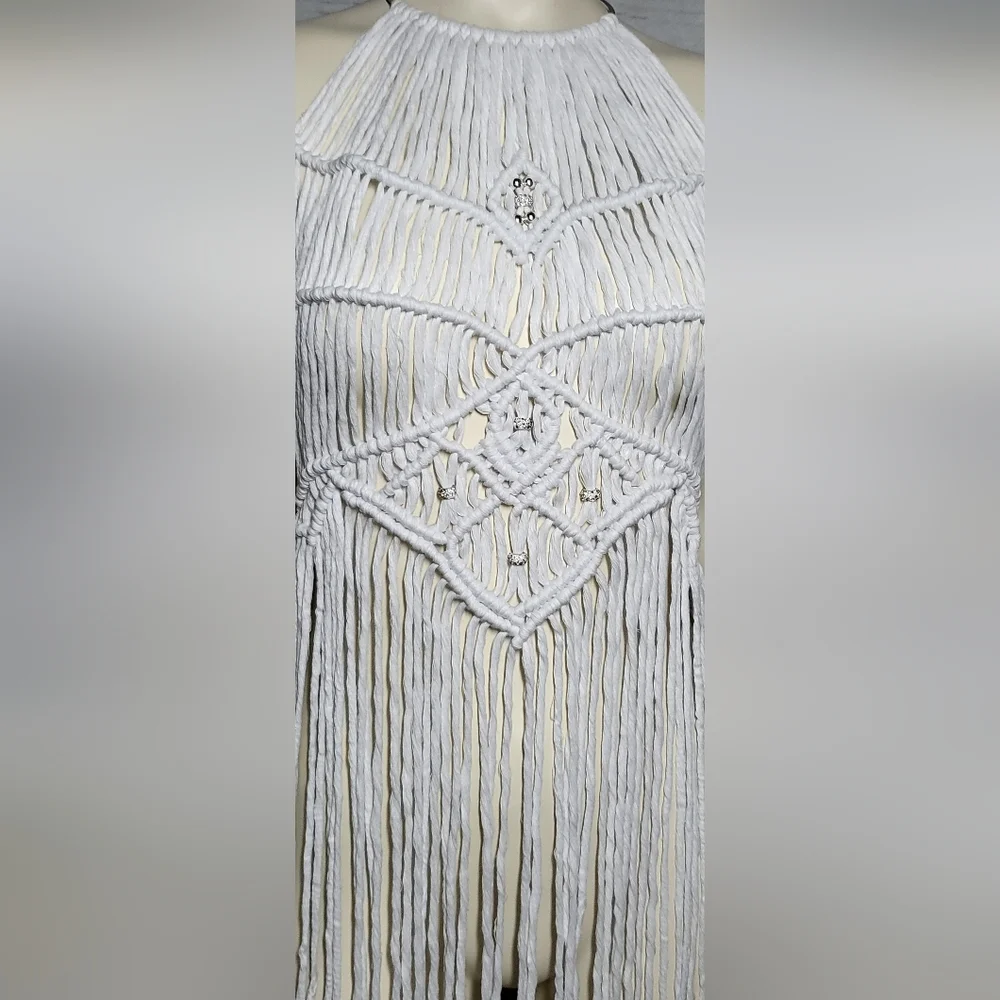 Country Journey Boutique | Dresses | White Macrame High Low Dress ...